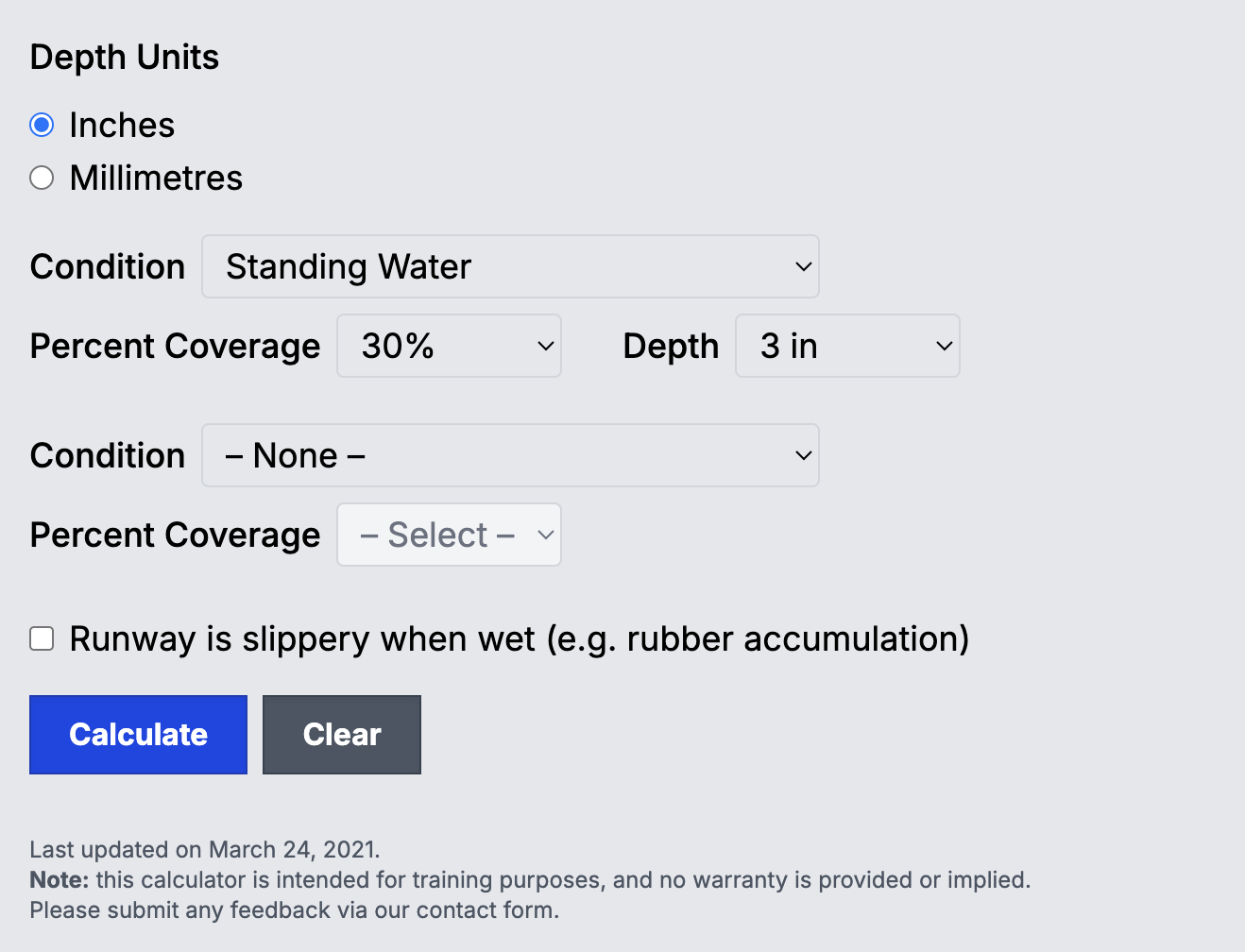 Global Reporting Format RWYCC Calculator | Snowbird